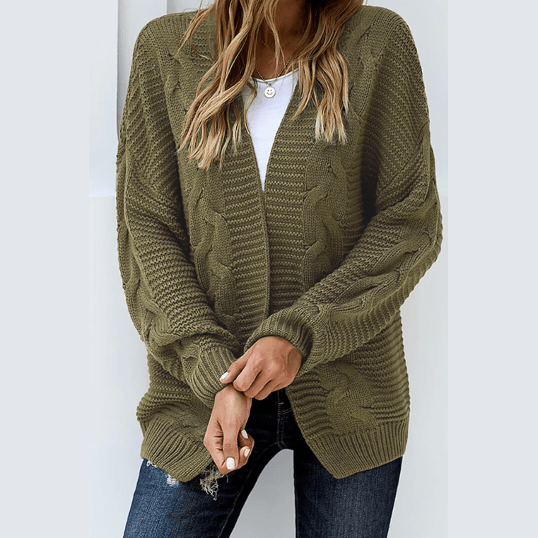 Narah Olive Chunky Wide Knit Cardigan – MCM Wholesale